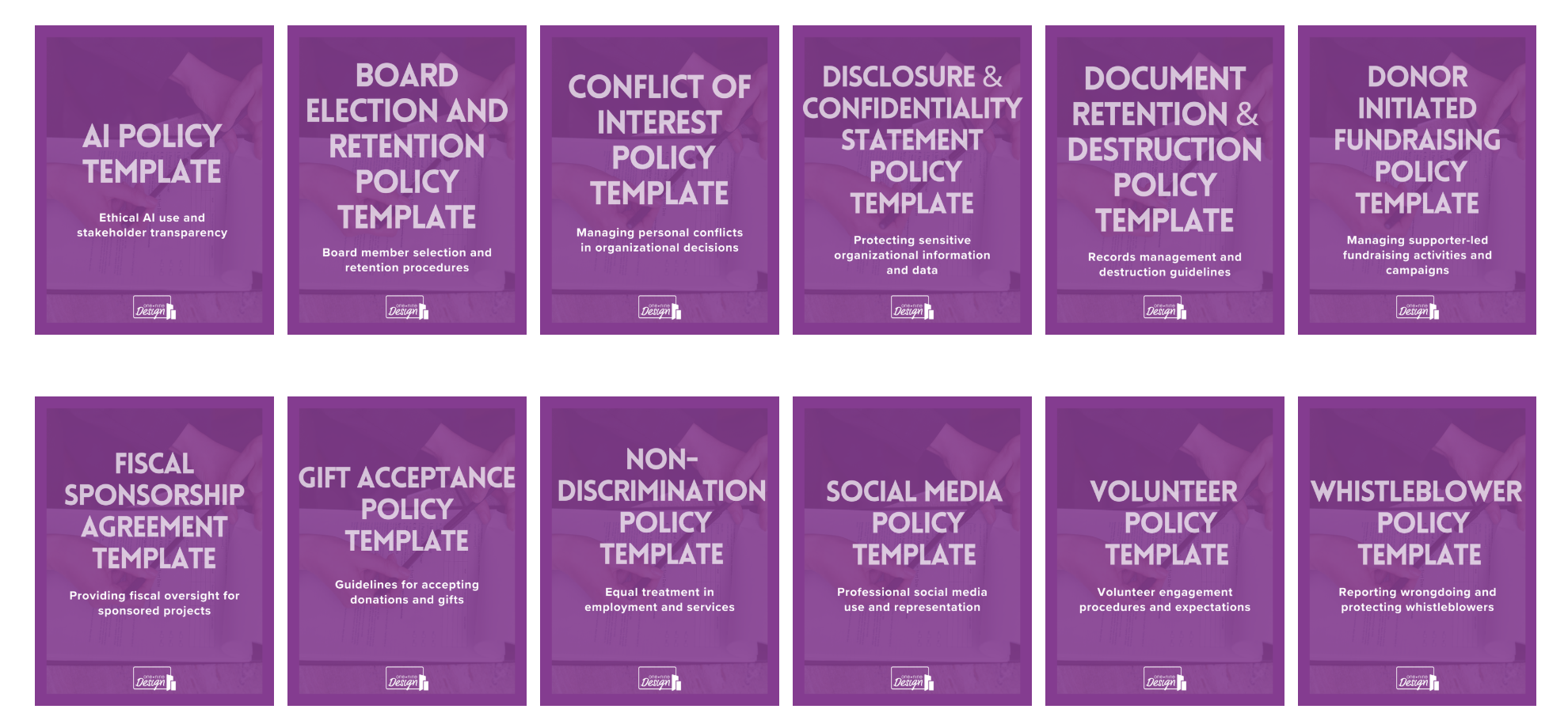 Create a nonprofit policies manual in less than a day — One Nine Design ...