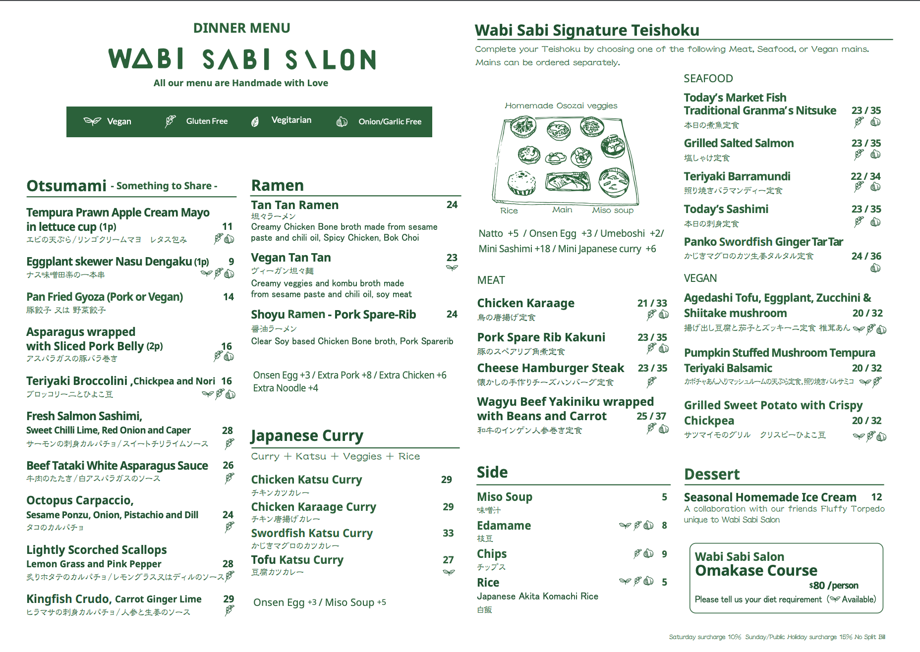 Menu — Wabi Sabi Salon