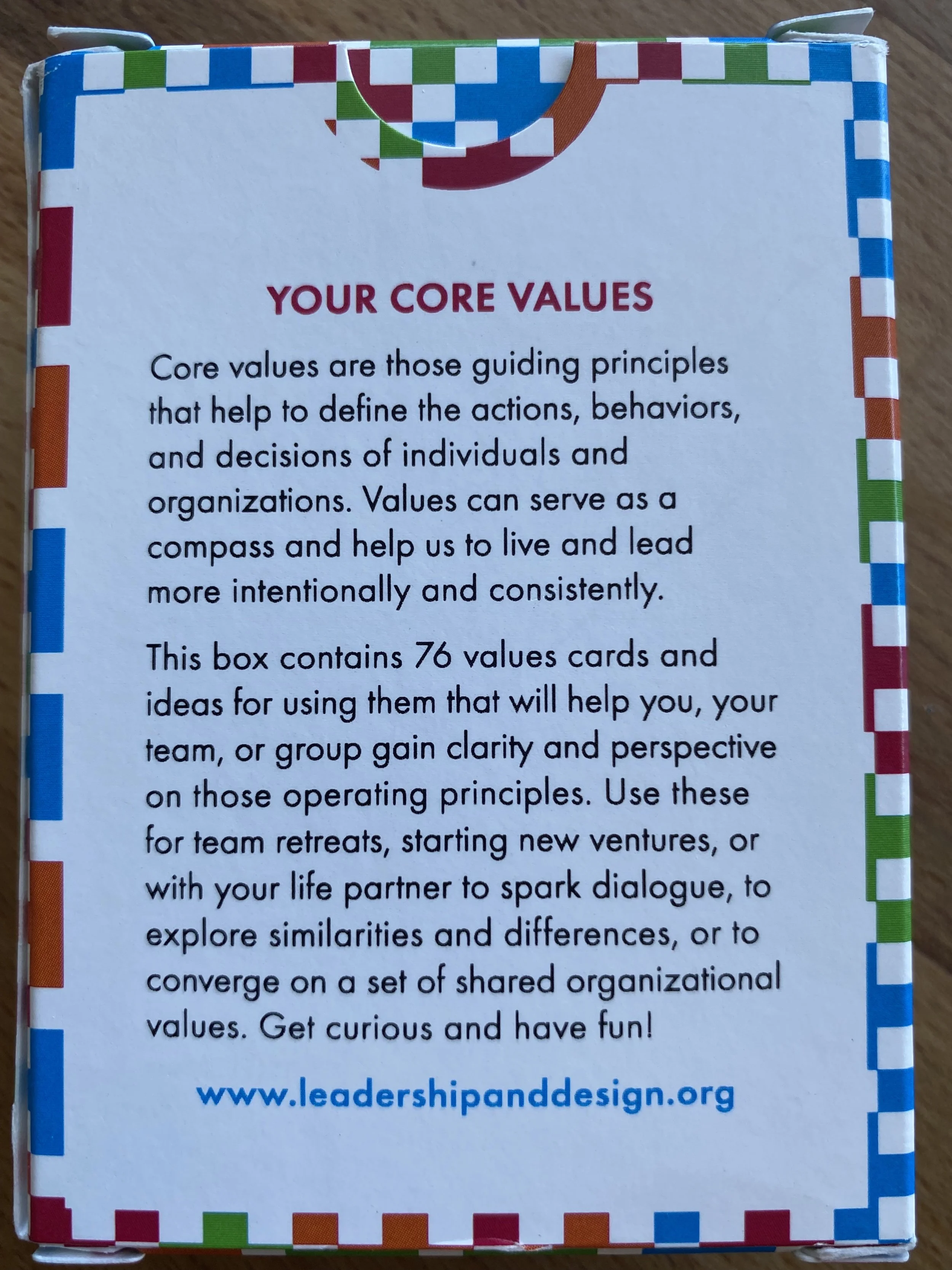 Values Cards — Leadership + Design