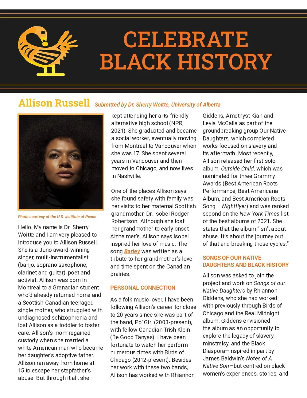 Black History Month Profiles 2022 — Education Students' Association