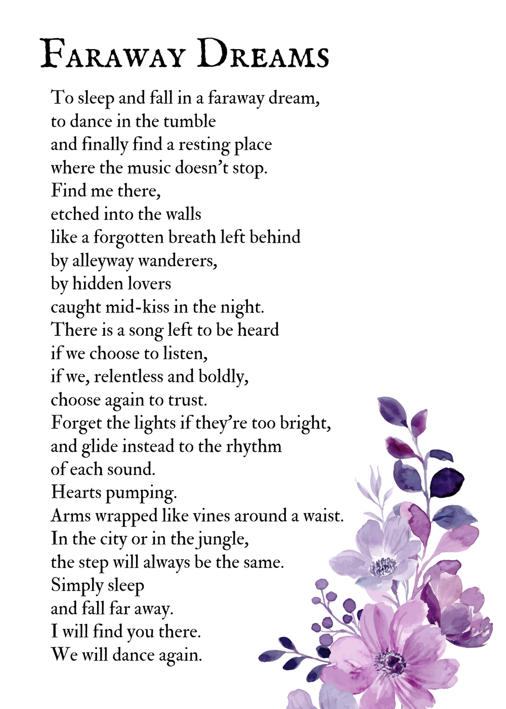 One Step - A Poem of Recovery | Poster Print — philosopherbynight ...