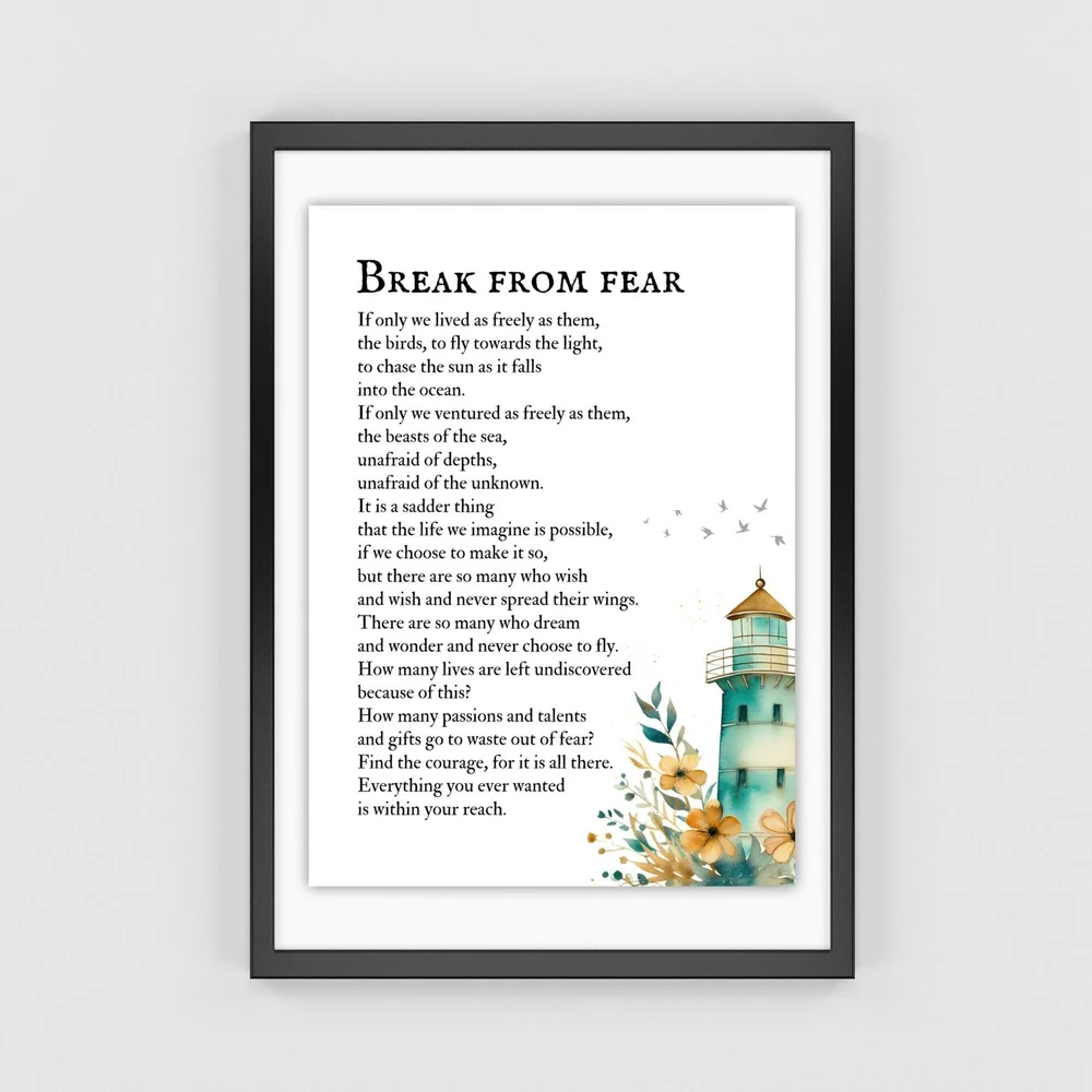 Ocean Songs - Family Love Poem, Paper Poster Print, Quote Wall Art ...