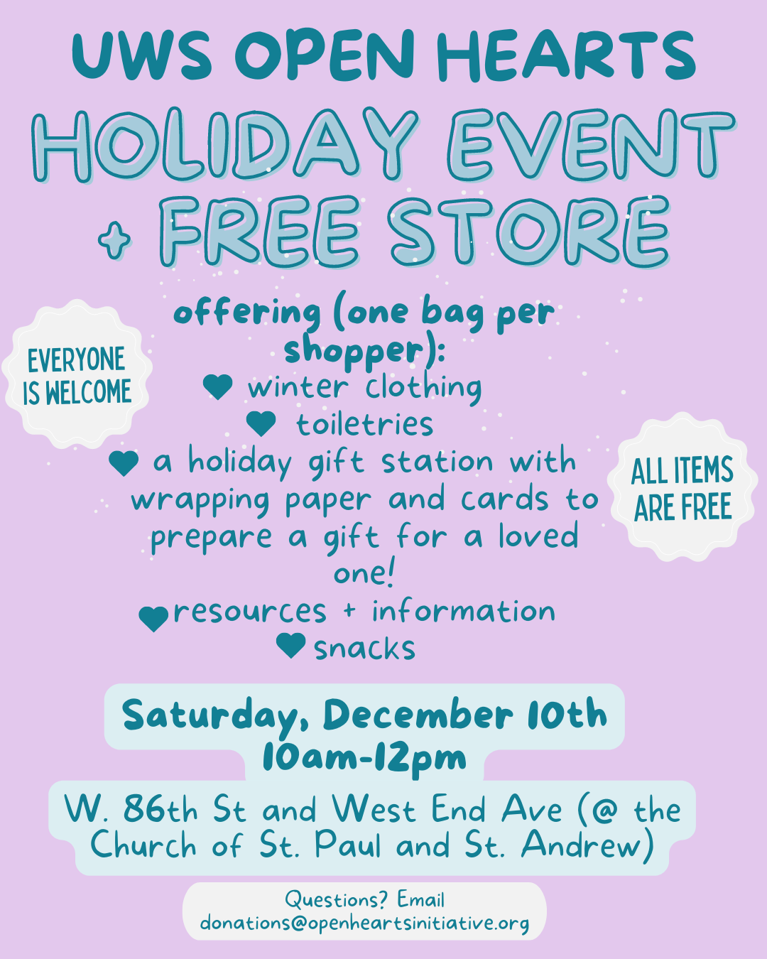 Upper West Side Open Hearts — Open Hearts Initiative