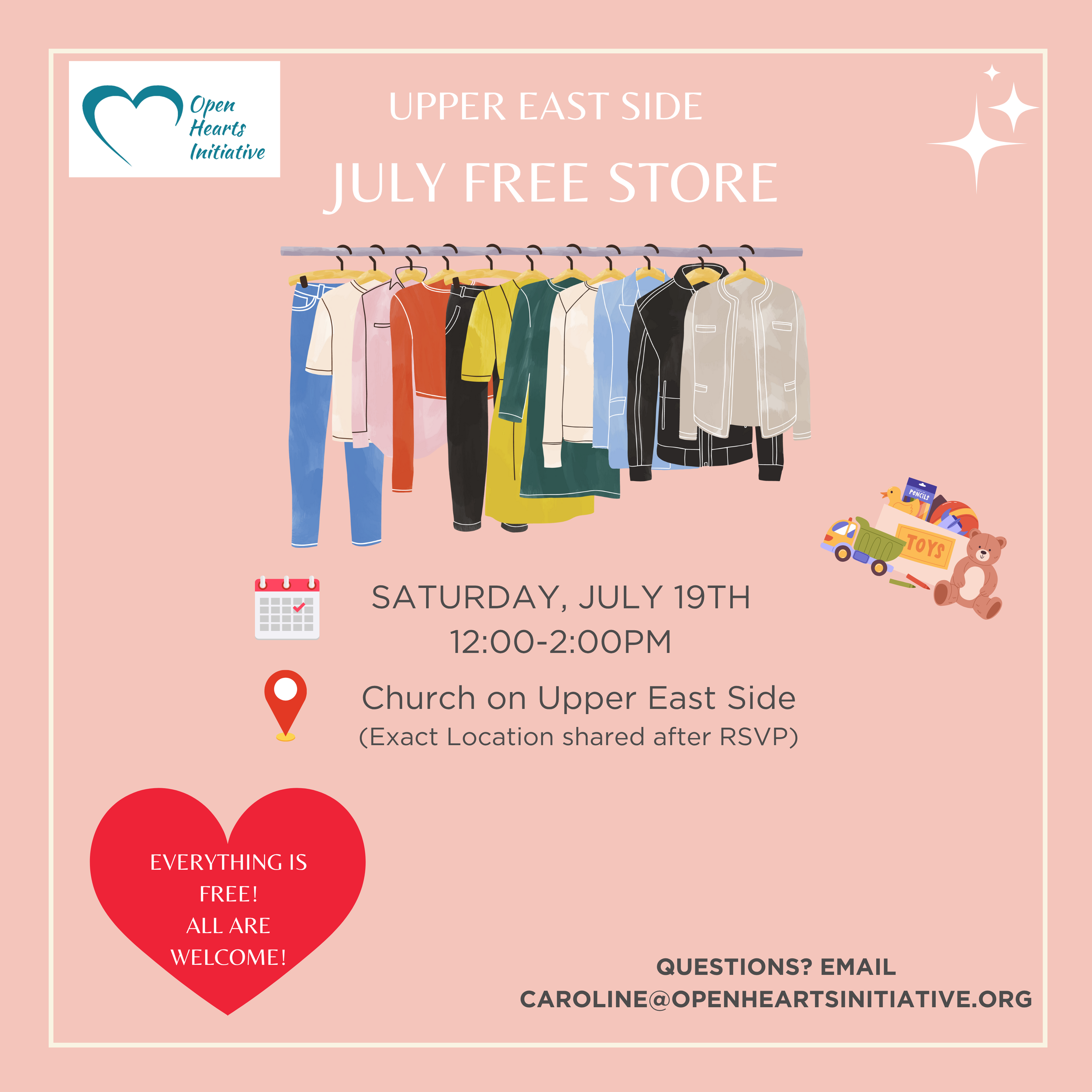 Upper East Side Summer Free Store! — Open Hearts Initiative