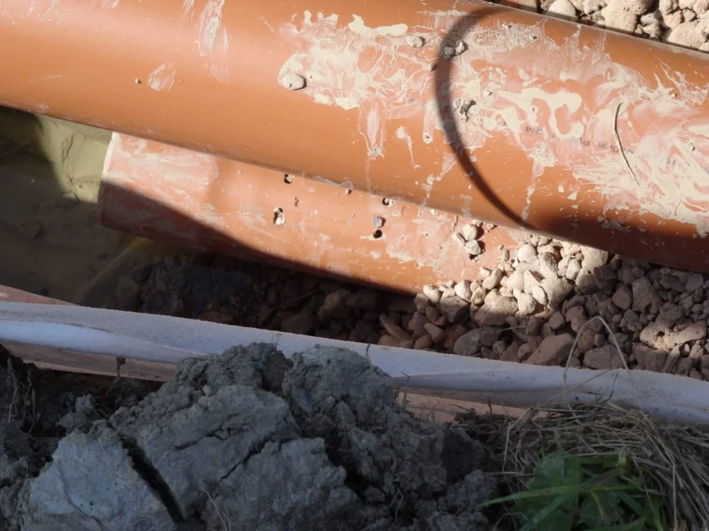 Drainage and heat collector pipe groundworks — Malvern B&B - Woodlands