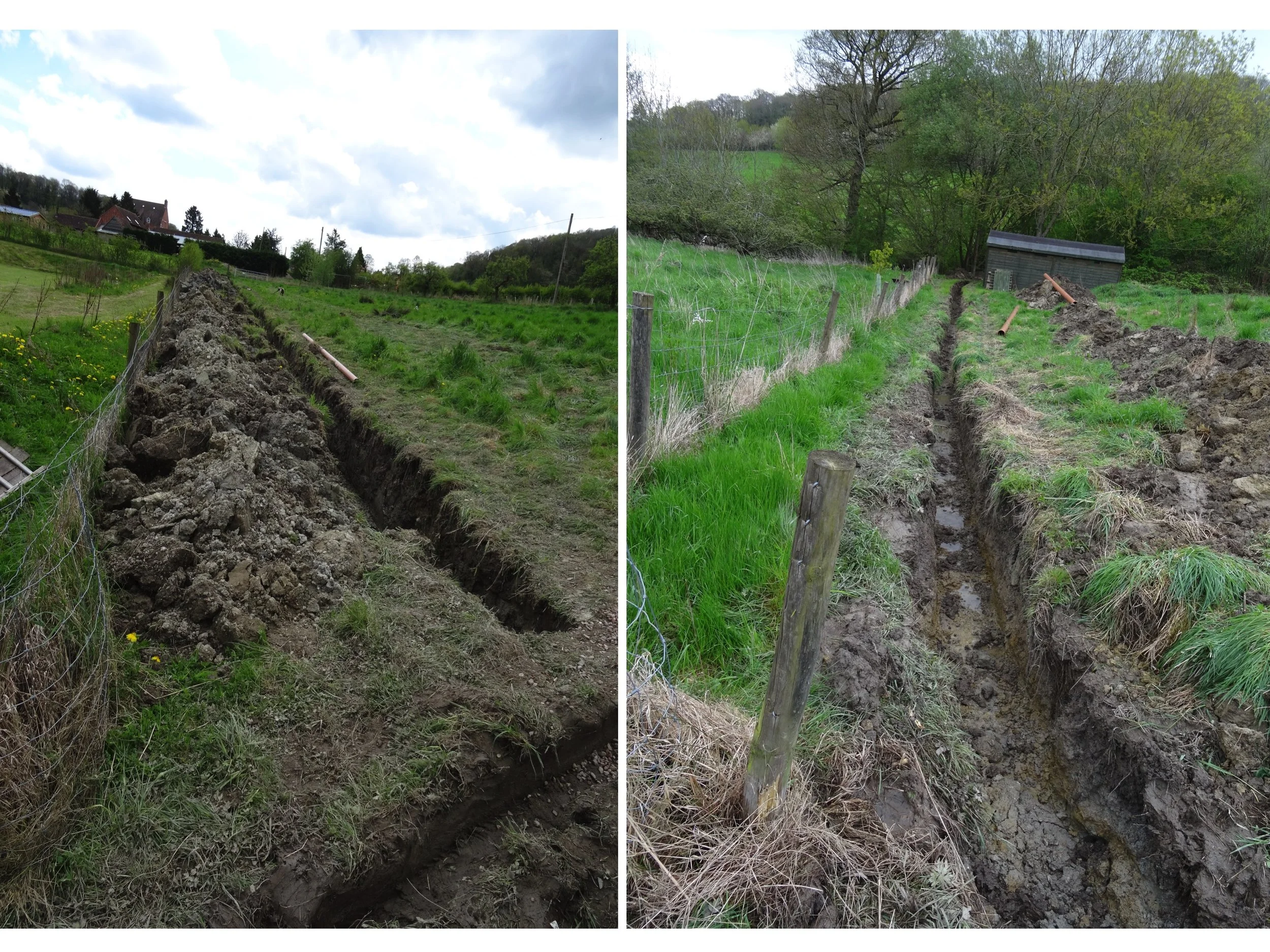 Drainage and heat collector pipe groundworks — Malvern B&B - Woodlands