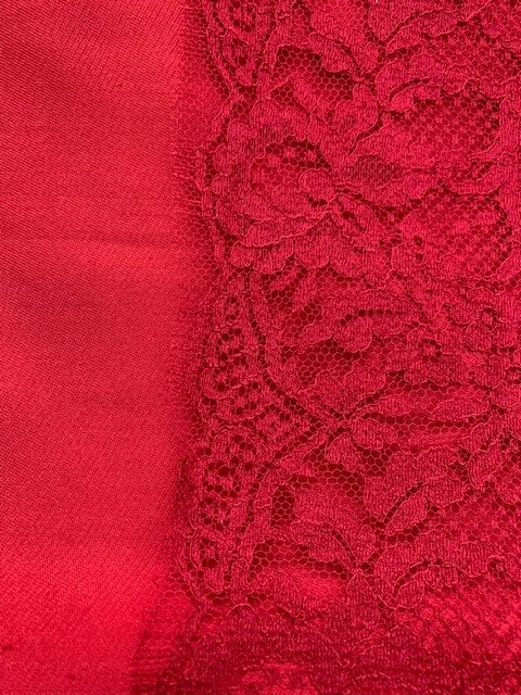 Dentelle de calais rouge - Generaldiff | Tissus et dentelles haute couture