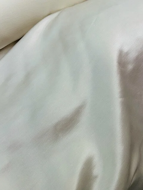 Tissu satin de soie et lin blanc cassé - Generaldiff