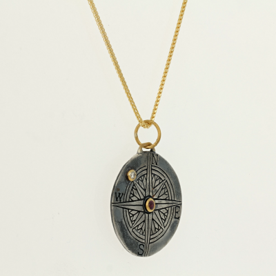 Sterling & 24k Circle Zodiac Pendant — FIREWORKS GALLERY