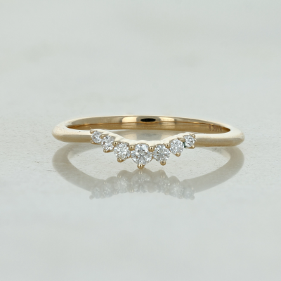 Rhiannon - 14k Textured Diamond Band — FIREWORKS GALLERY