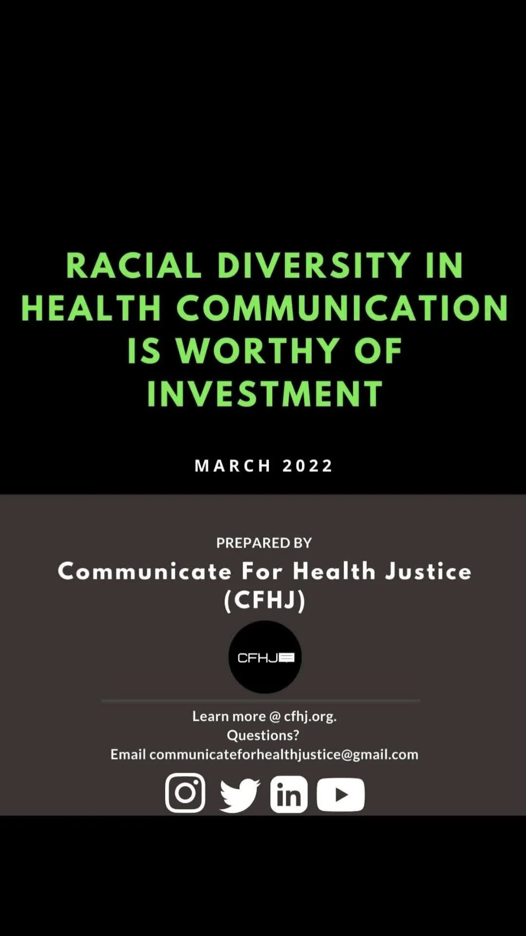 Communicate For Health Justice (CFHJ)