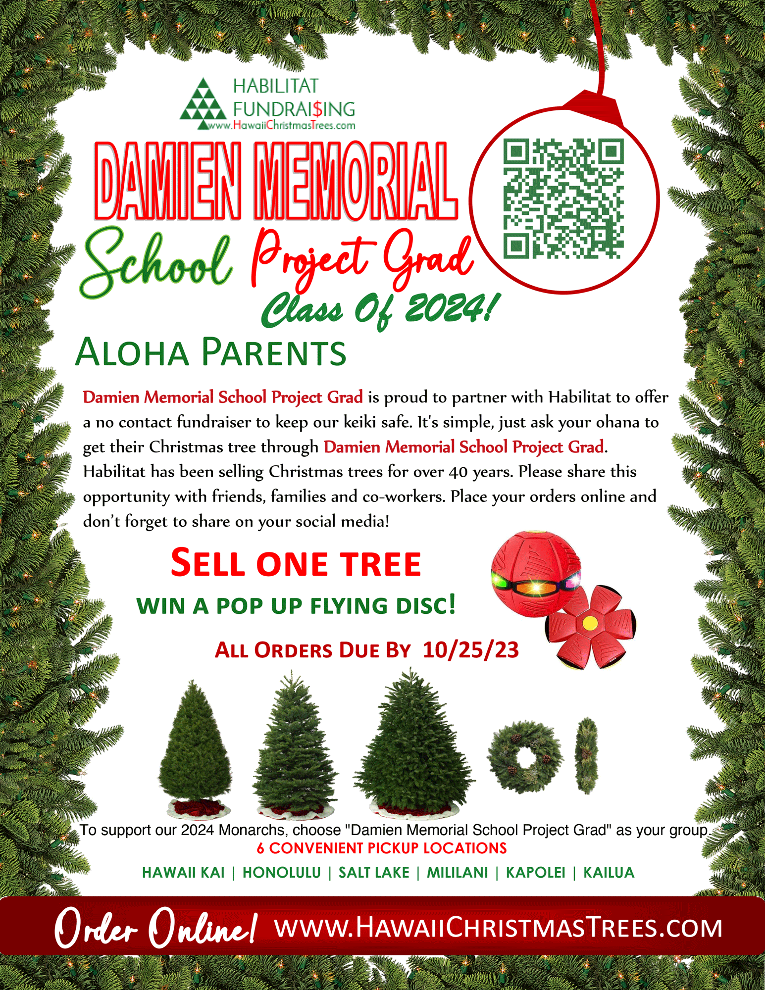 Project Graduation Christmas Tree Fundraiser. — Damien Memorial School