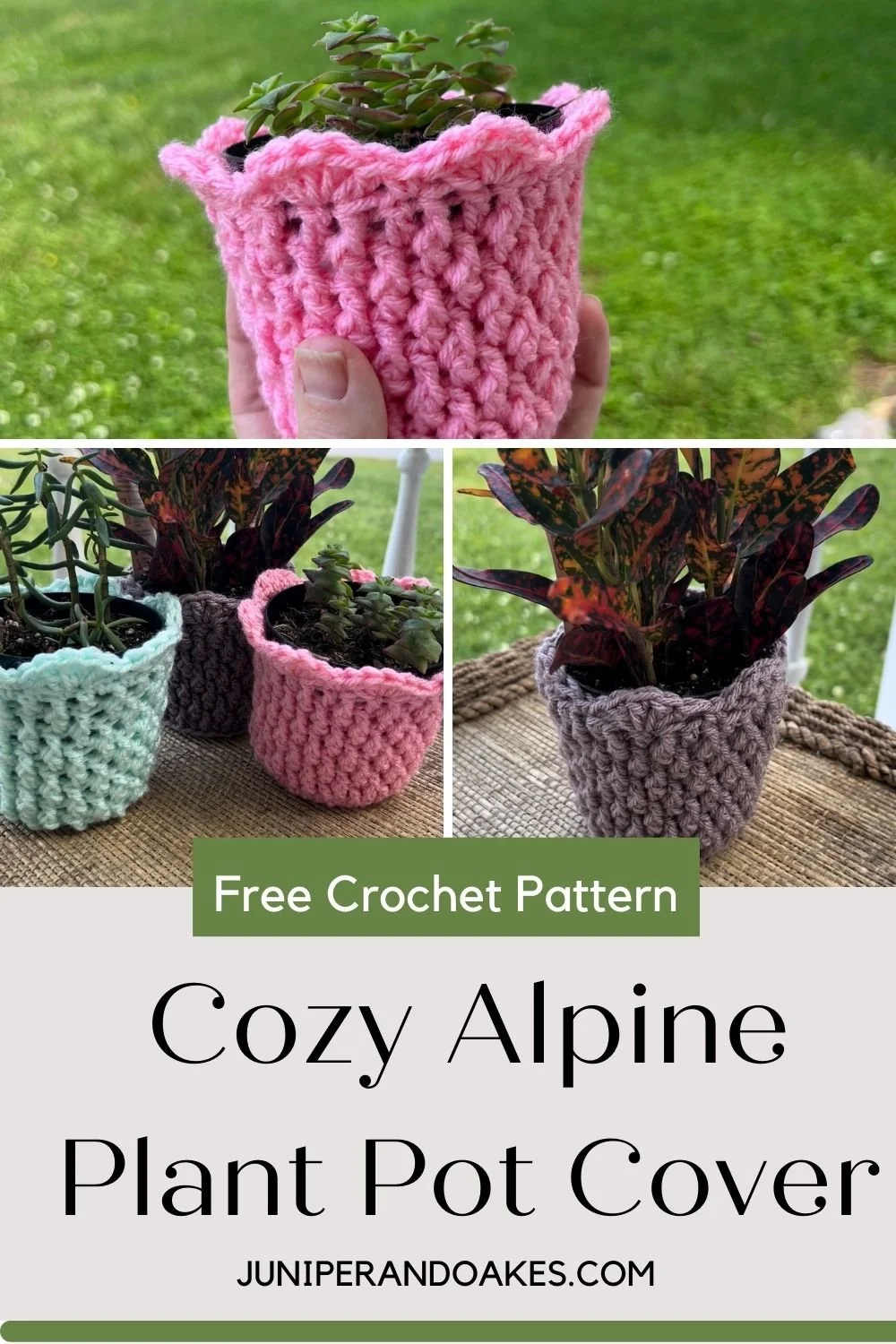 Cozy Alpine Plant Pot Cover - FREE Crochet Pattern — Juniper & Oakes