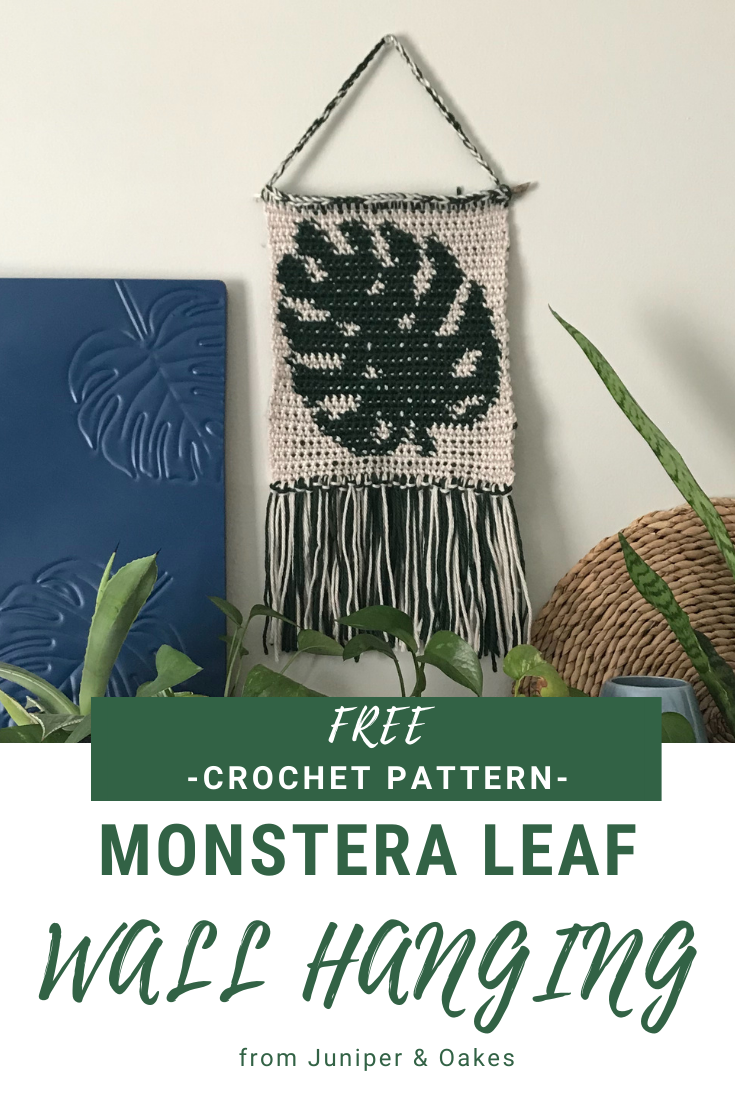Monstera Leaf Tapestry Wall Hanging FREE Crochet Pattern — Juniper & Oakes