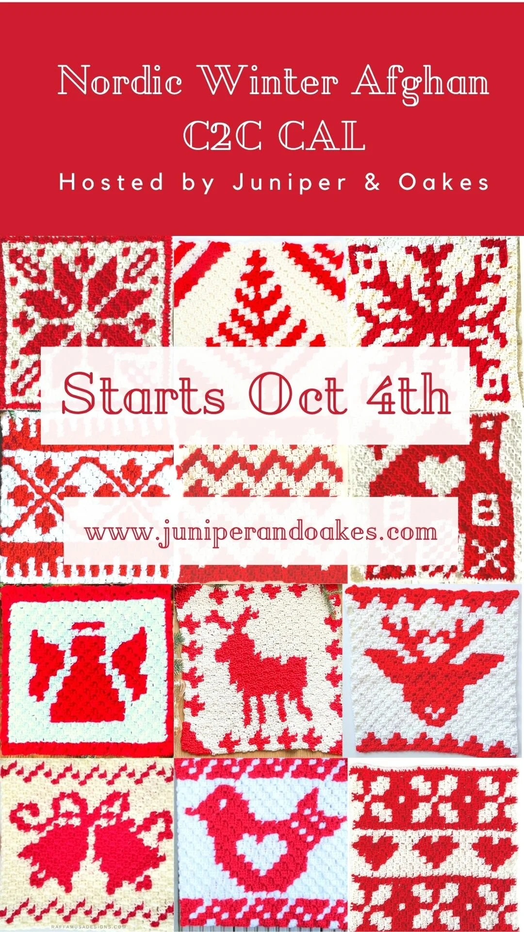 Free Nordic Winter Afghan C2C CAL | Crochet Christmas Blanket Crochet ...