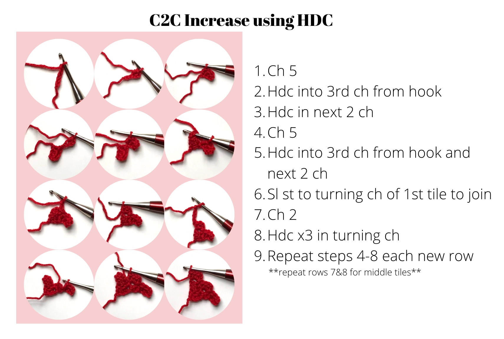 Crochet Tutorial: How to do HDC C2C — Juniper & Oakes