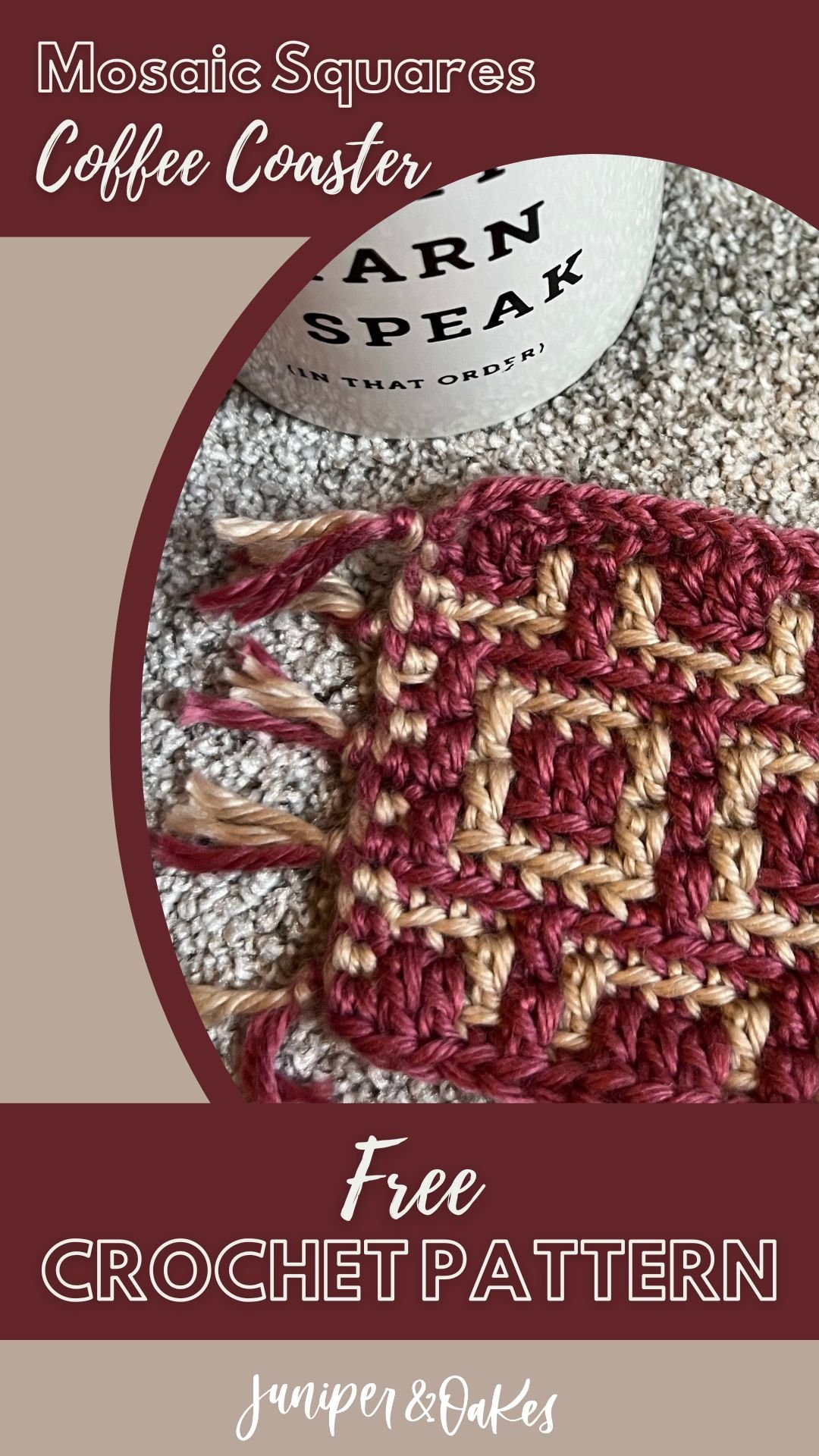 Mosaic Squares Coaster - Free Overlay Mosaic Crochet Pattern — Juniper ...