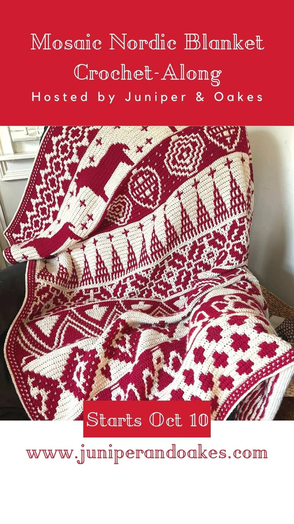 FREE CAL - Mosaic Nordic Winter Afghan | Overlay Mosaic Crochet Afghan ...
