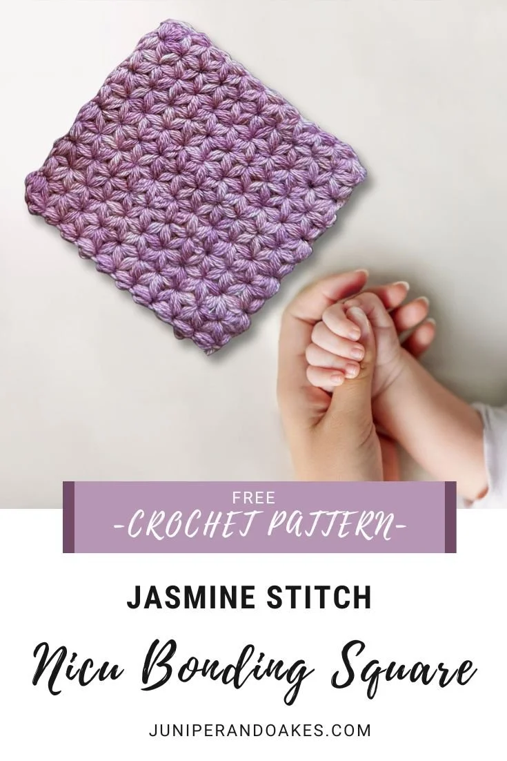 Jasmine Stitch Crochet Pattern -FREE- NICU Bonding Square — Juniper & Oakes