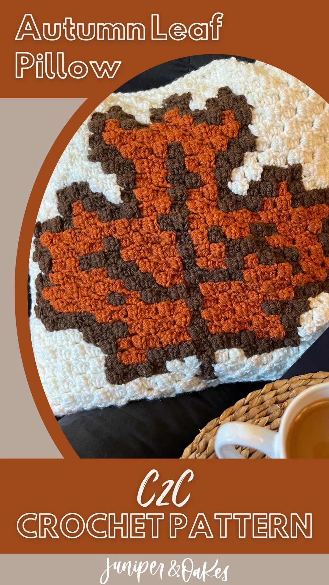 Autumn Leaf C2C Pillow - Premium Crochet Pattern for Fall Home Decor ...