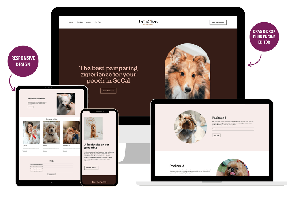 Lexi Squarespace Template for Pet Grooming Services