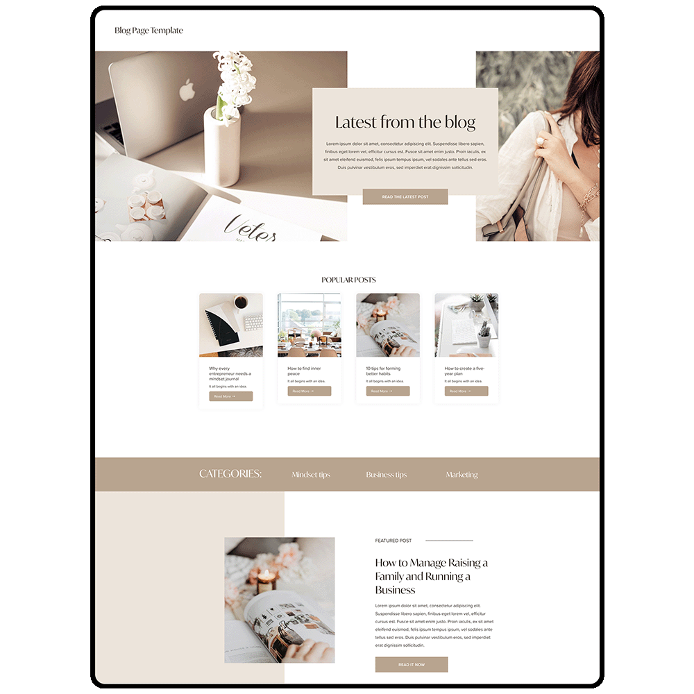 Squarespace templates and design kits