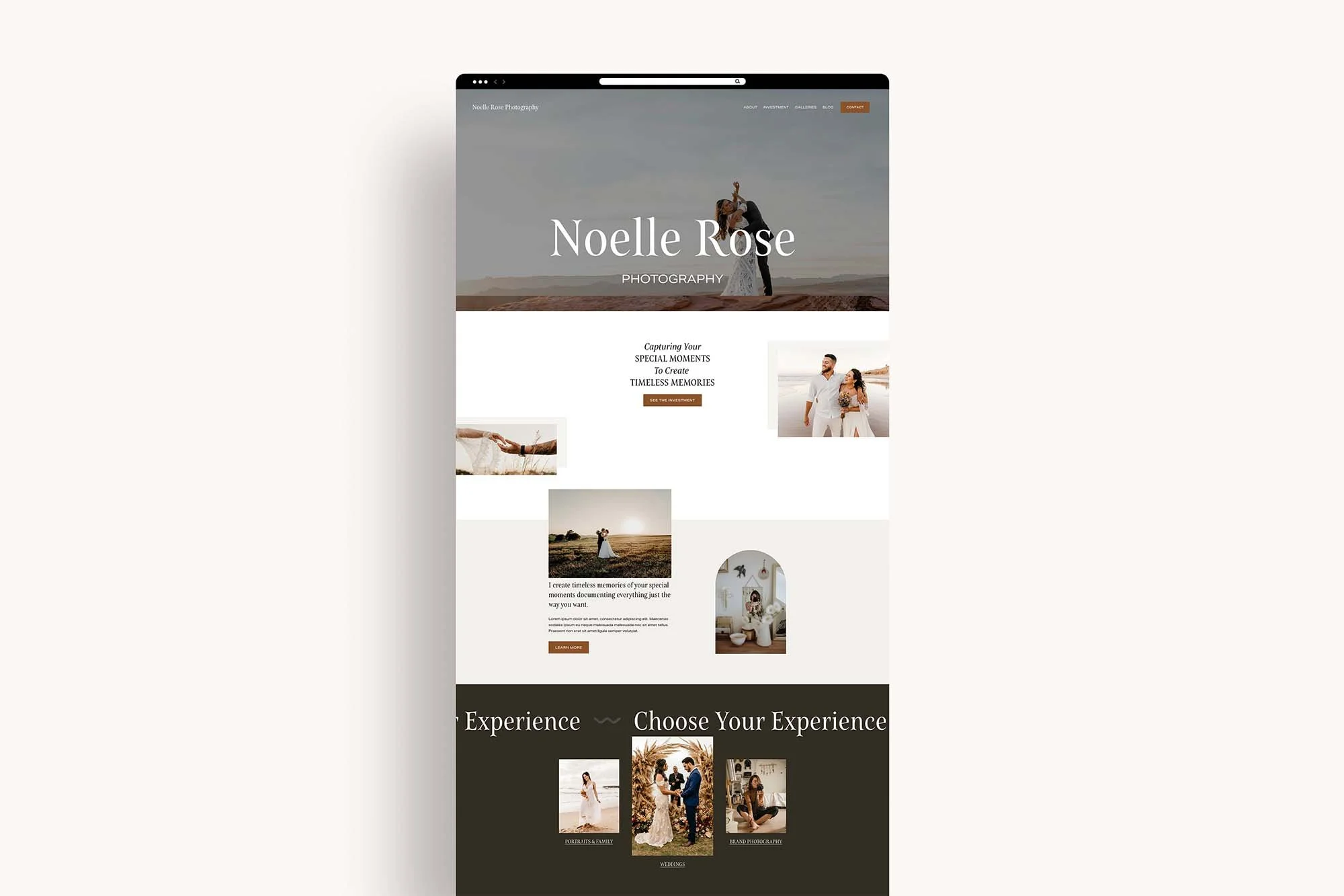 Noelle Rose Photography Squarespace Template