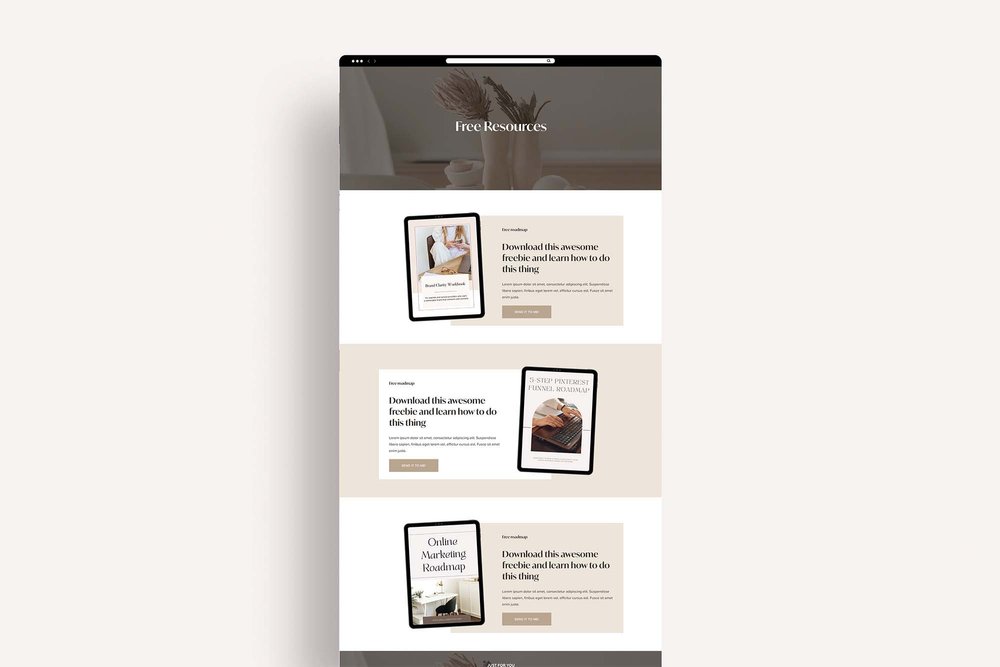 Freebies Page Template | Squarespace Add-On Page