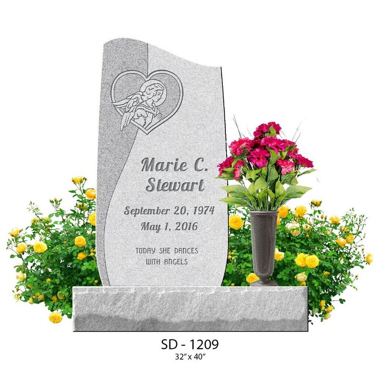 Single Upright Headstone, Gravestone, and Tombstone Prices — Brown ...