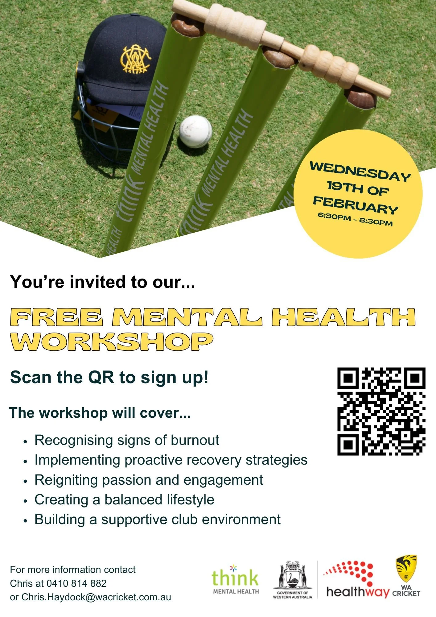 WA CRICKET MENTAL HEALTH WORKSHOP — CricketWest