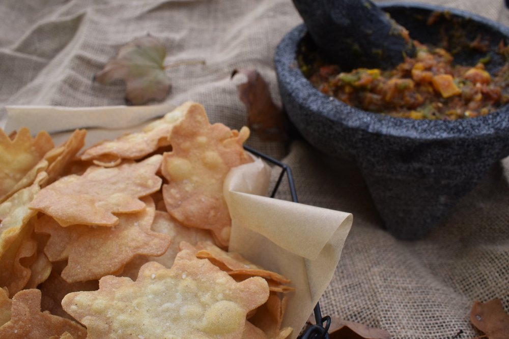 Autumn Leaf Tortilla Chips with Roasted Butternut Squash Salsa ...