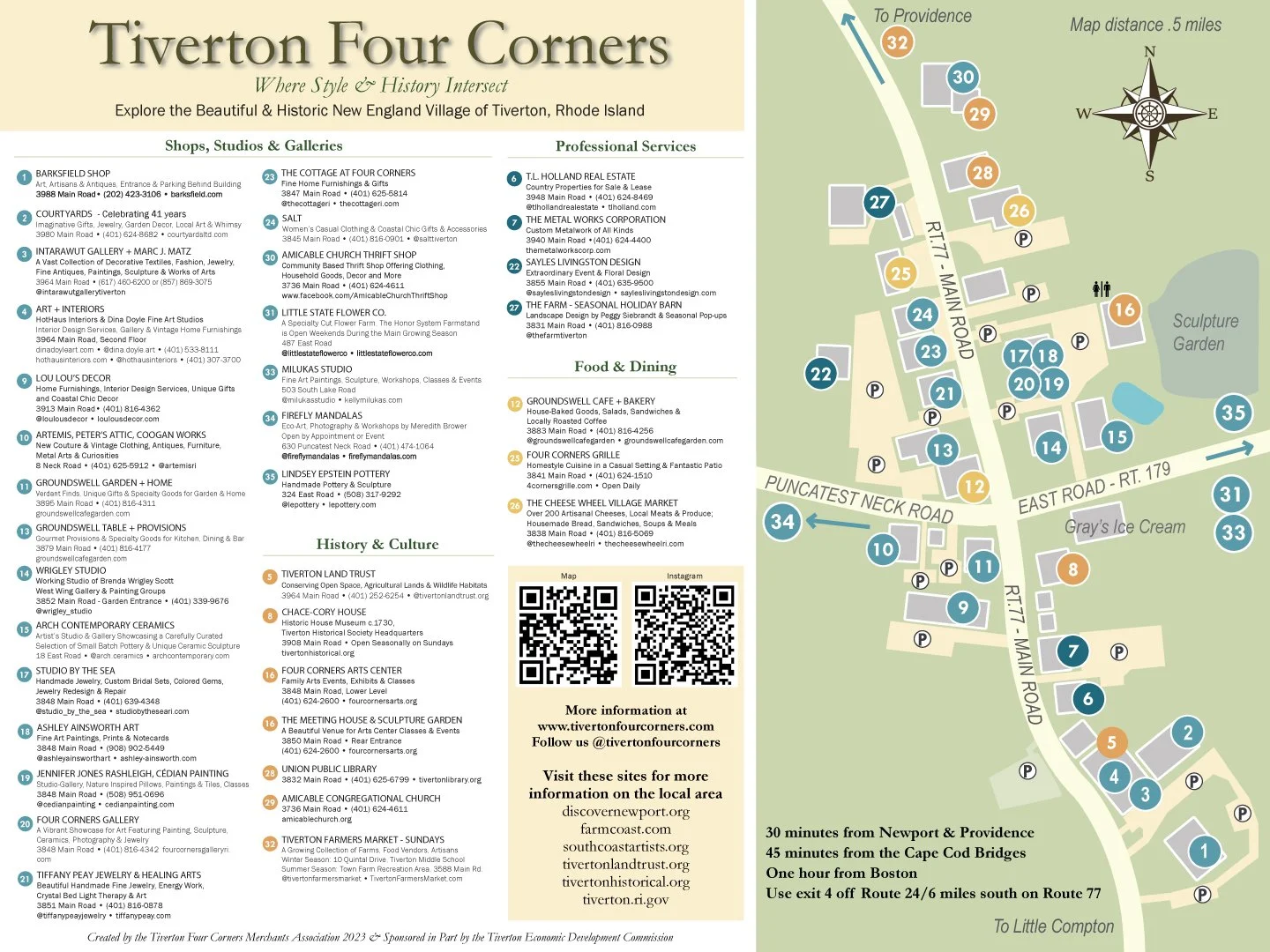 Location & Map — Tiverton Four Corners