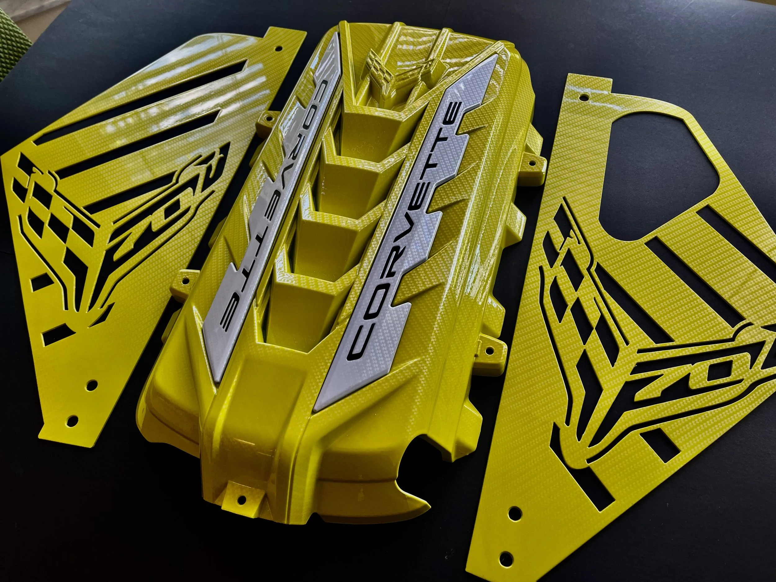 ACCELERATE YELLOW CARBON FIBER ENGINE COVER 70THE ANNIVERSARY ...