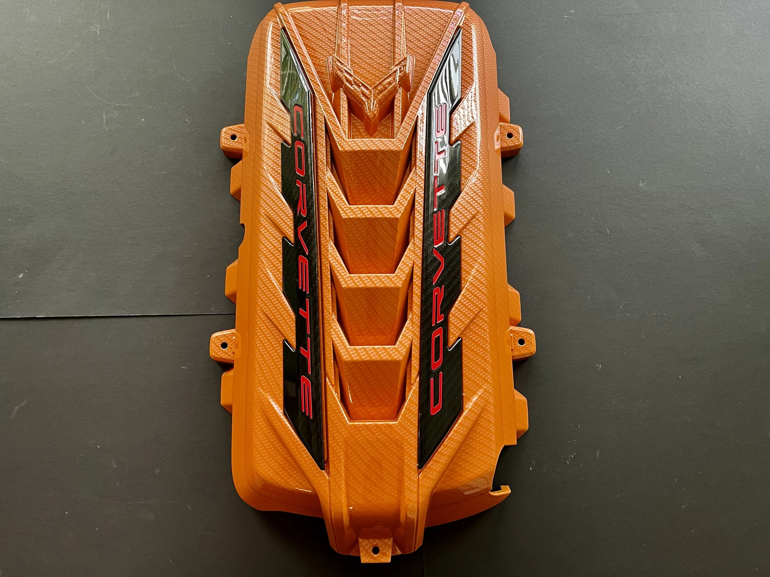AMPLIFY ORANGE CARBON FIBER ENGINE COVER — RACEREADYPANELS