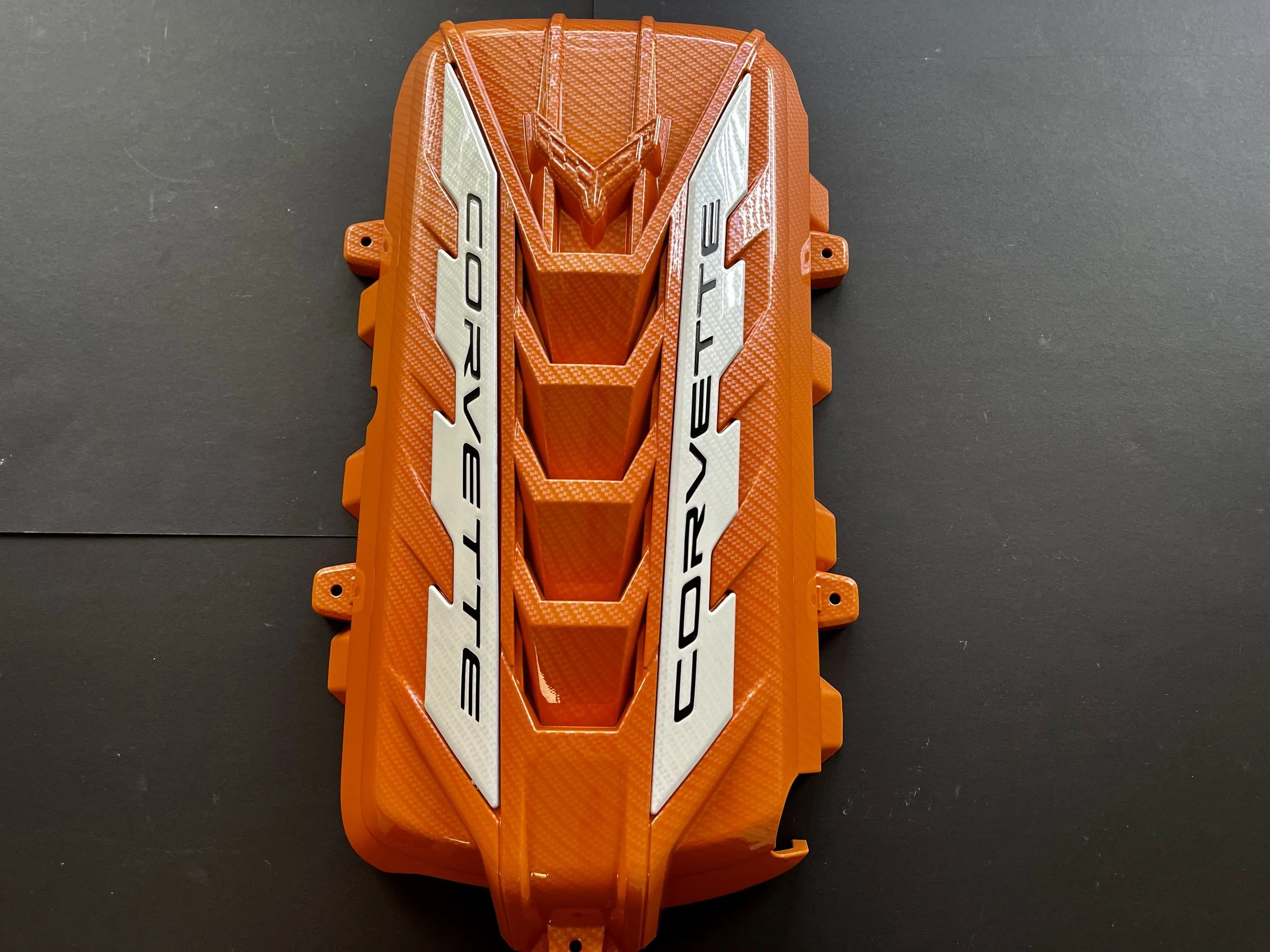 AMPLIFY ORANGE CARBON FIBER ENGINE COVER — RACEREADYPANELS