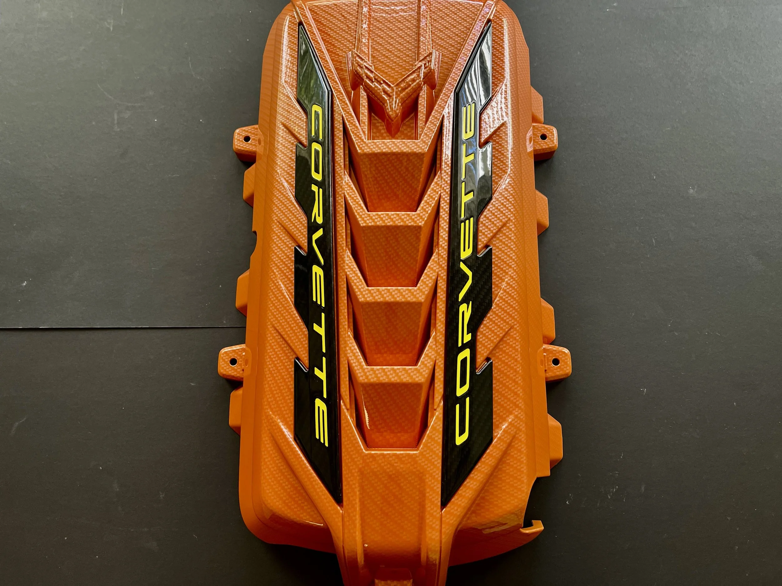 AMPLIFY ORANGE CARBON FIBER ENGINE COVER — RACEREADYPANELS