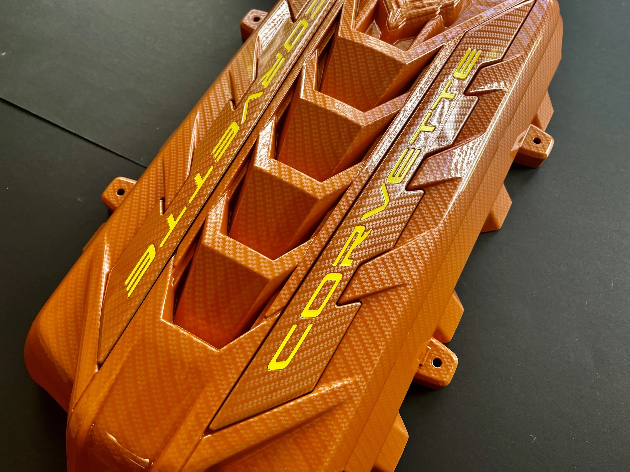 AMPLIFY ORANGE CARBON FIBER ENGINE COVER — RACEREADYPANELS