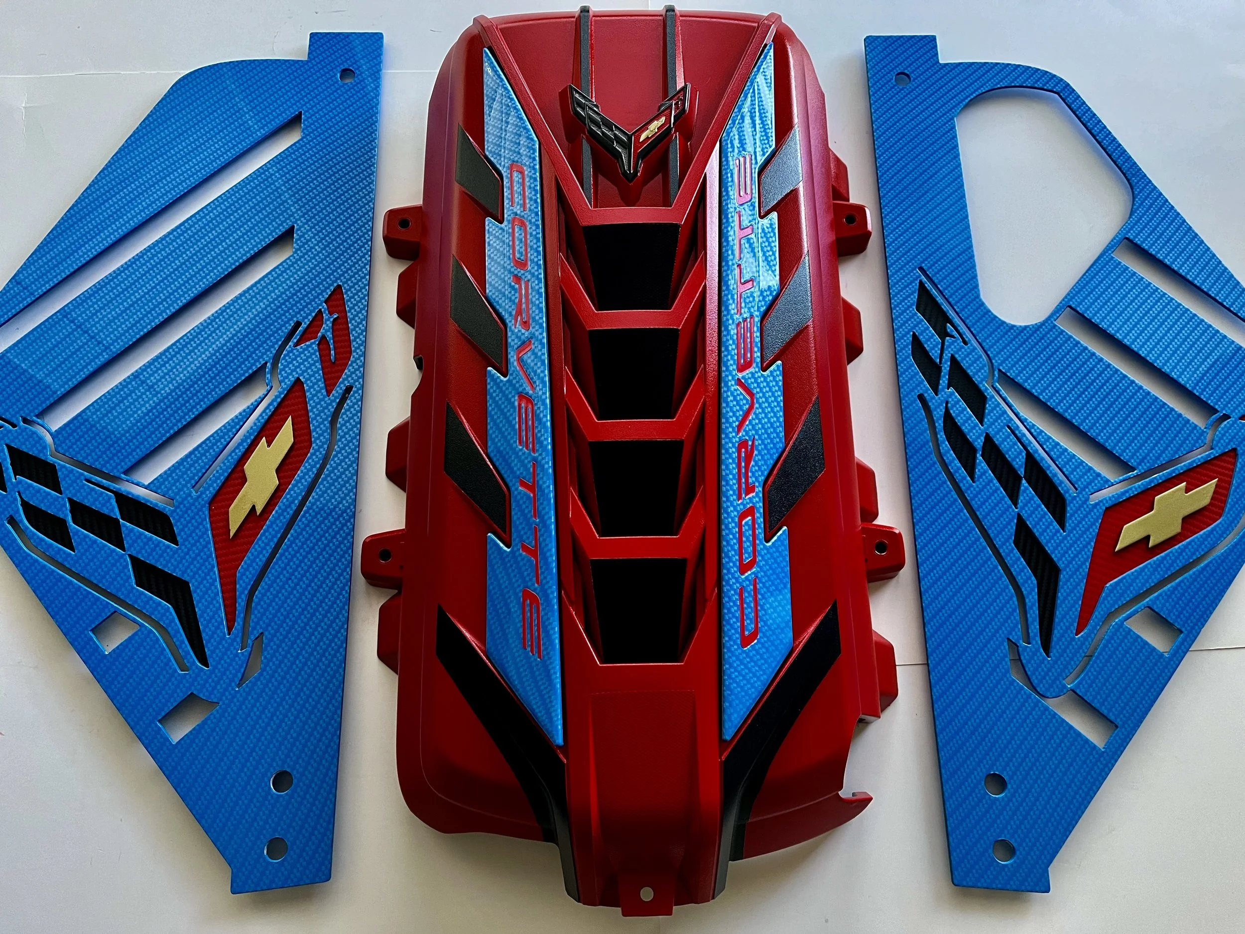 TORCH RED RAPID BLUE CARBON FIBER APPEARANCE PACKAGE — RACEREADYPANELS