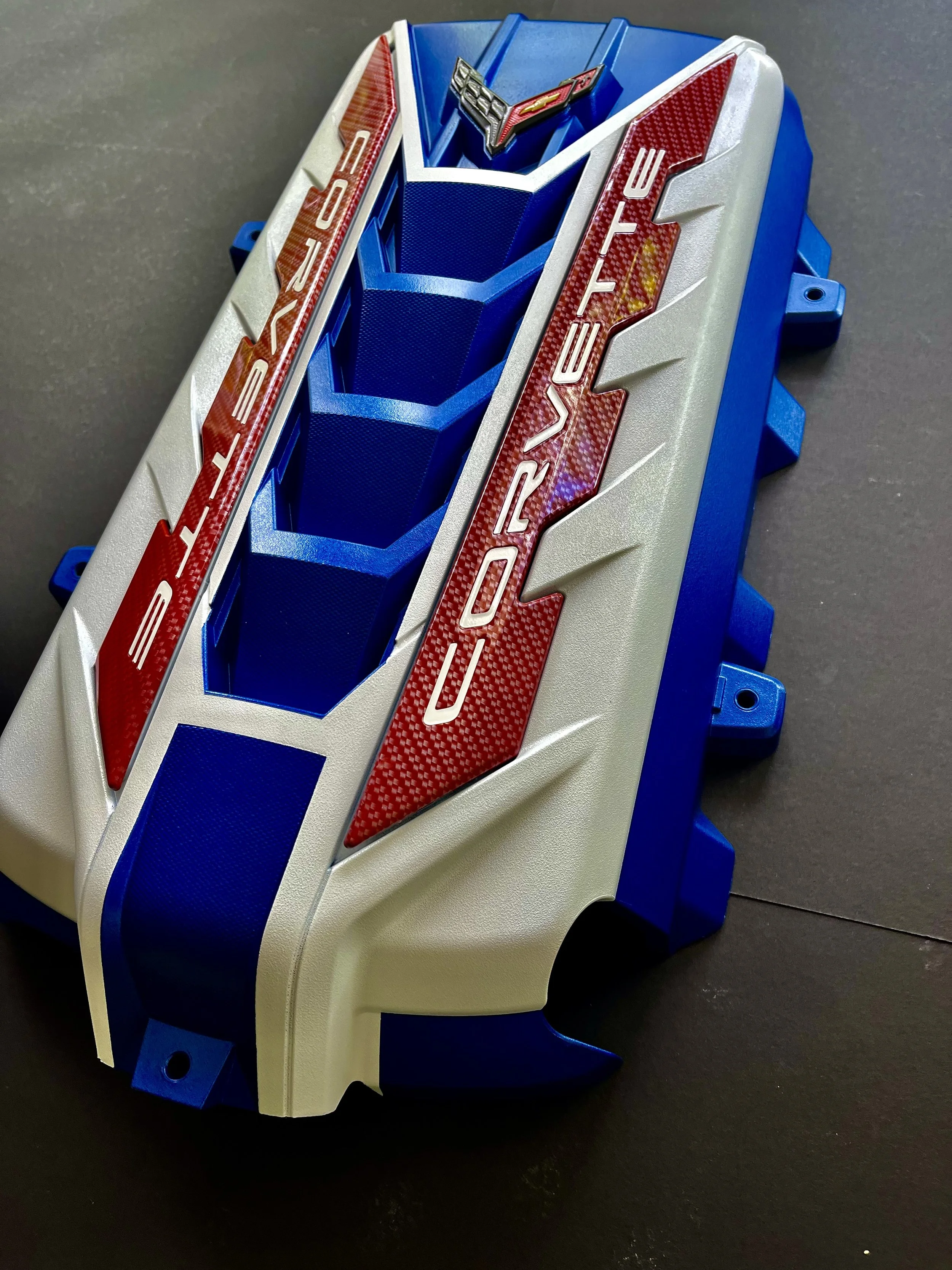 RIPTIDE BLUE ARCTIC WHITE TORCH RED CARBON FIBER RAILS — RACEREADYPANELS