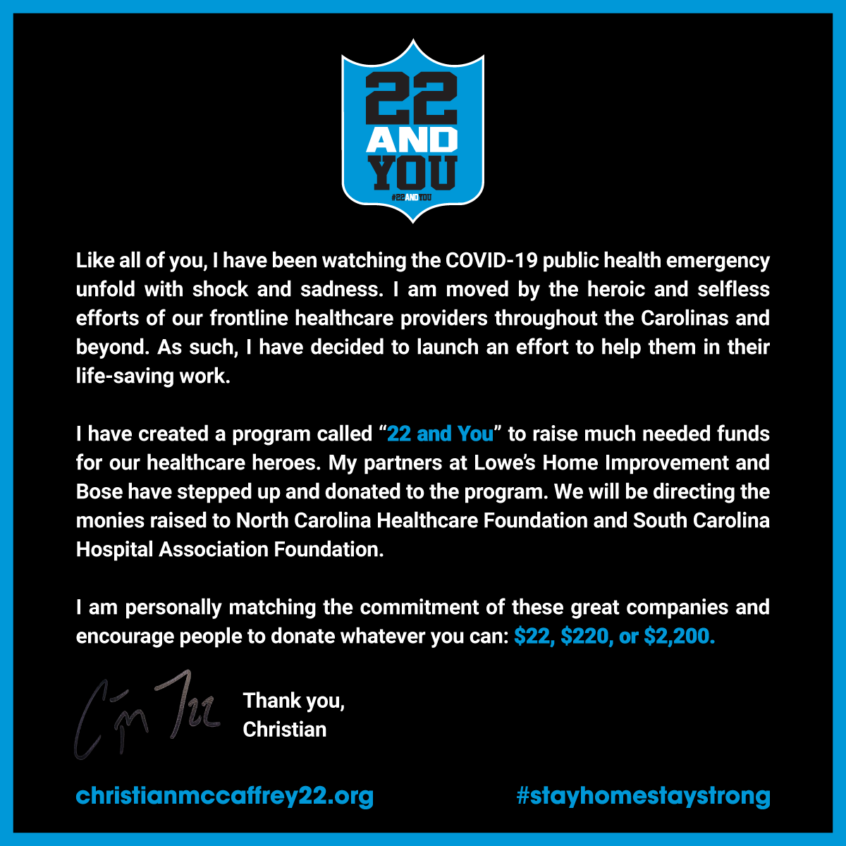 Christian McCaffrey Foundation