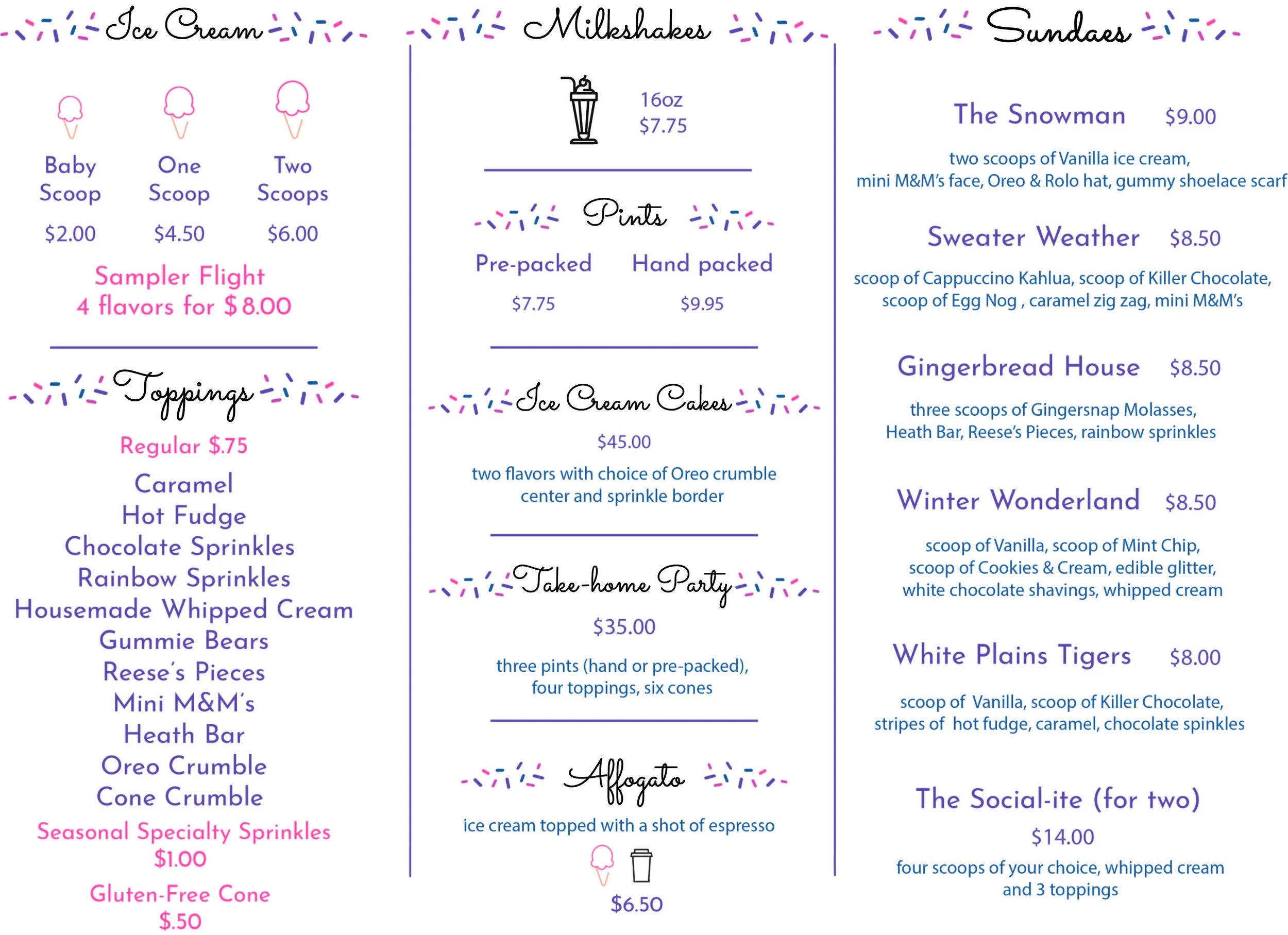 Menu — Ice Cream Social