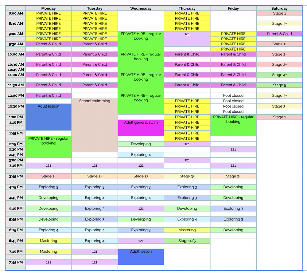 Swimming Lessons — Aqua Include