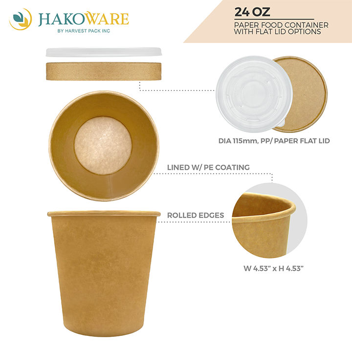 12oz Kraft Paper Food Container — HAKOWARE by Harvest Pack Inc
