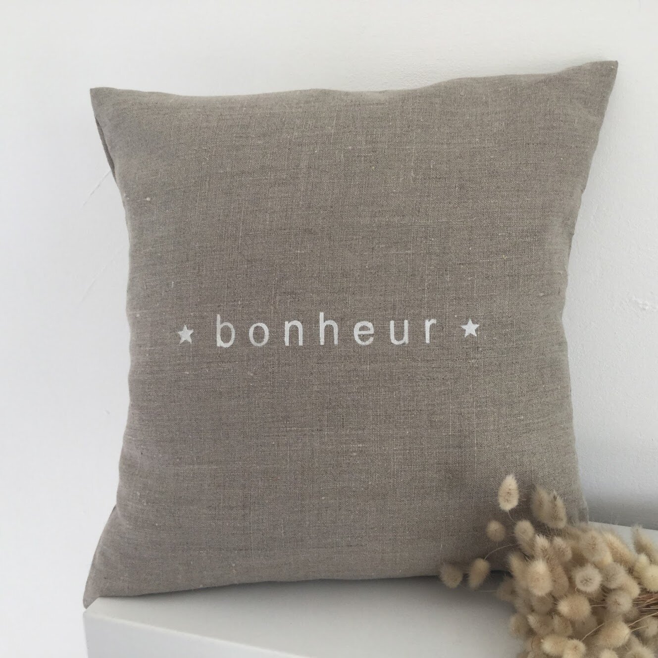 coussin en lin personnalisé — Love at Home