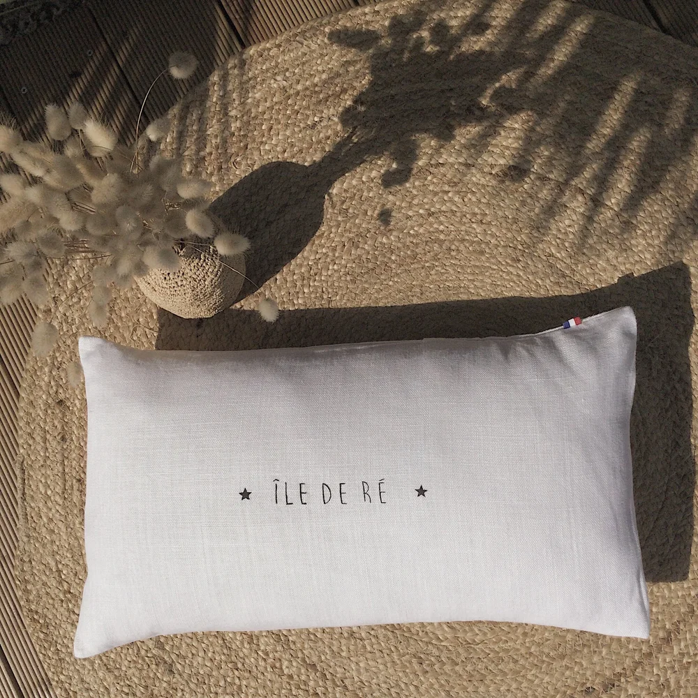 coussin en lin personnalisé — Love at Home