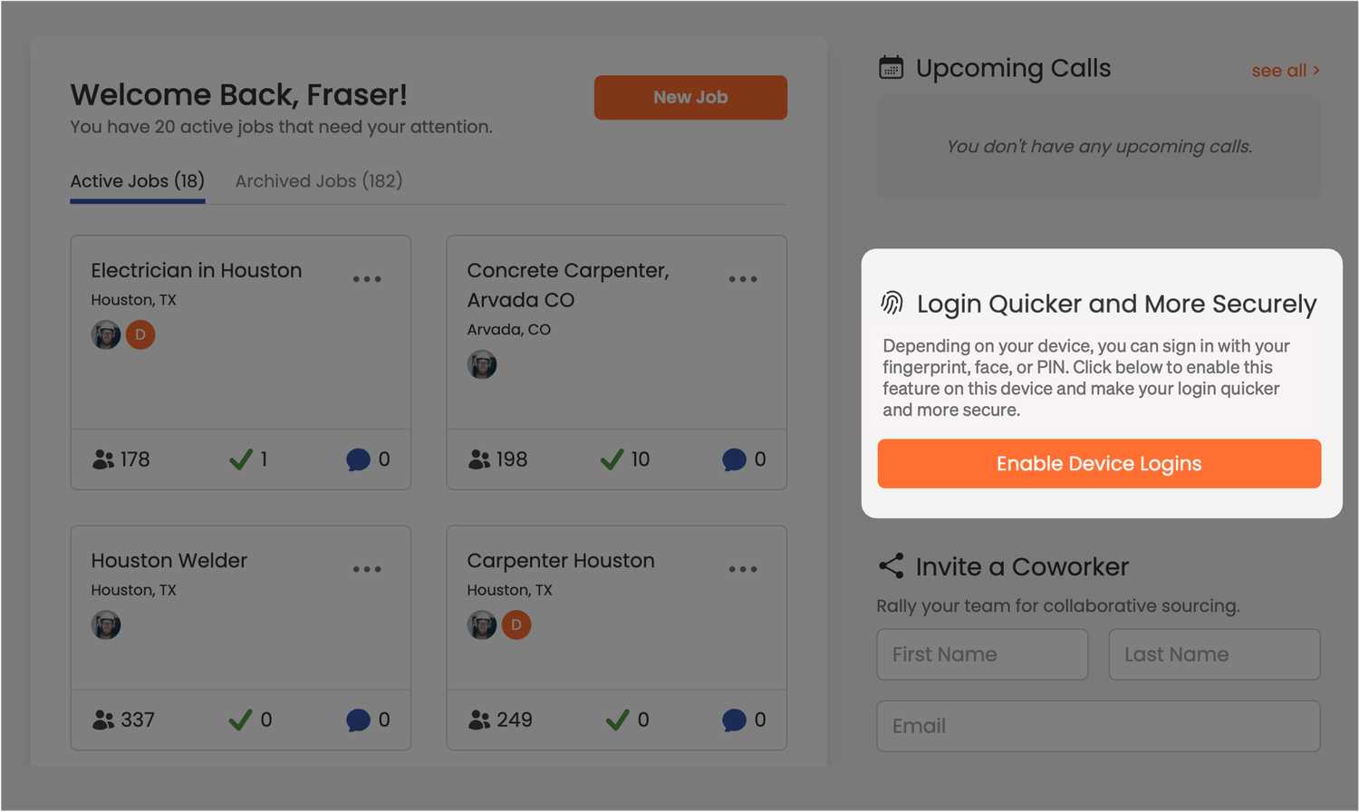 Biometric Login | Easy Access for Workers & Recruiters