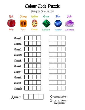 Color Keys – Color-themed puzzles for your D&D game! — Dungeon Snacks