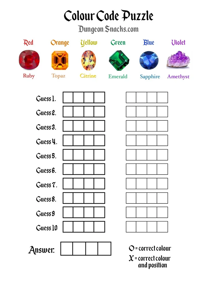 Color Keys – Color-themed puzzles for your D&D game! — Dungeon Snacks