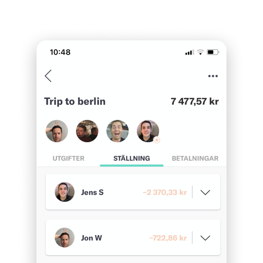 Share expenses | Be even with friends - Steven