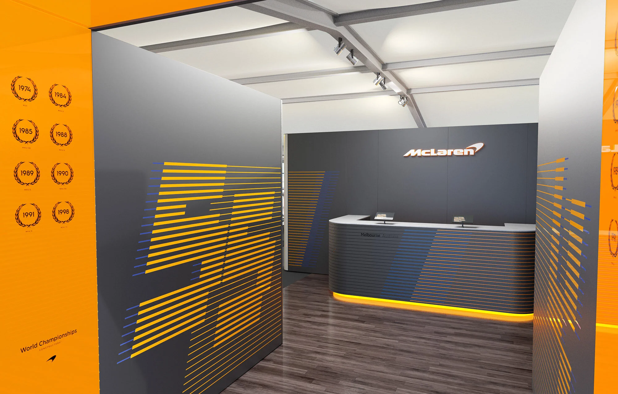 McLaren 2020 F1 Paddock Club Suite — Nathan Andrew Webster Design